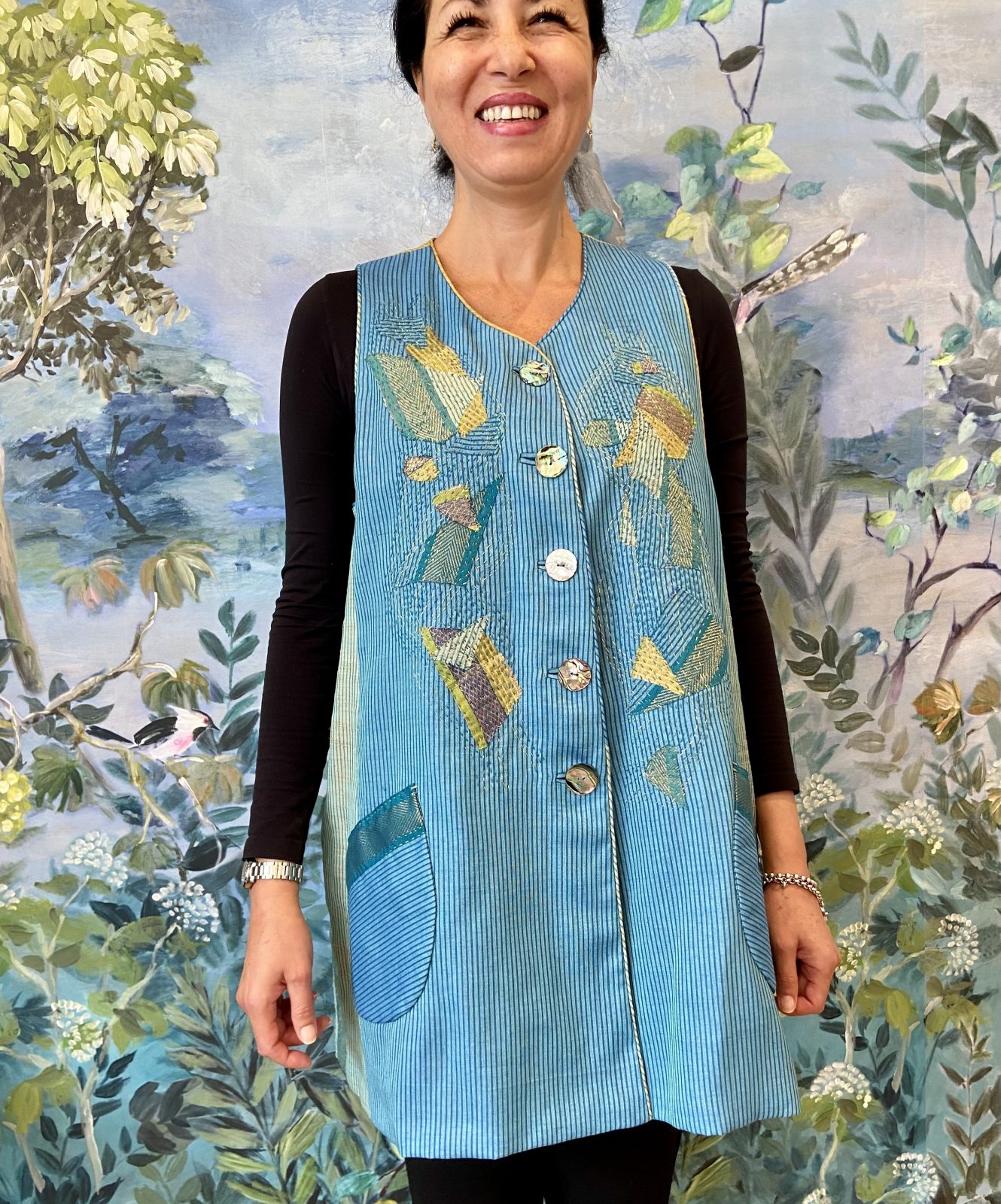 …layered waistcoat using hand spun and woven cotton fabrics - Material ...